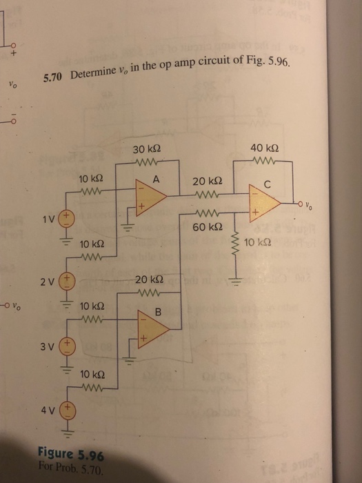 Solved o 5.70 Determine vo in the op amp circuit of Fig. | Chegg.com