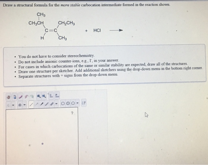 Solved Draw a structural formula for the more stable | Chegg.com