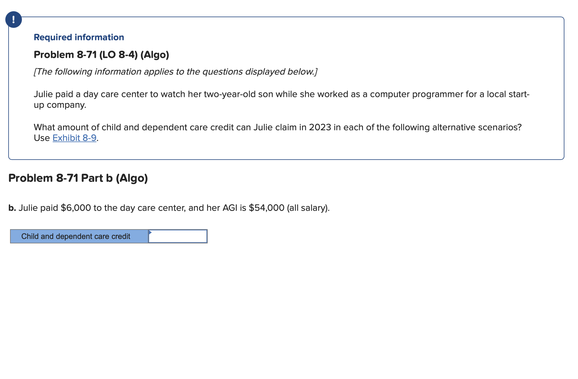 Solved Required information Problem 8-71 (LO 8-4) (Algo) | Chegg.com