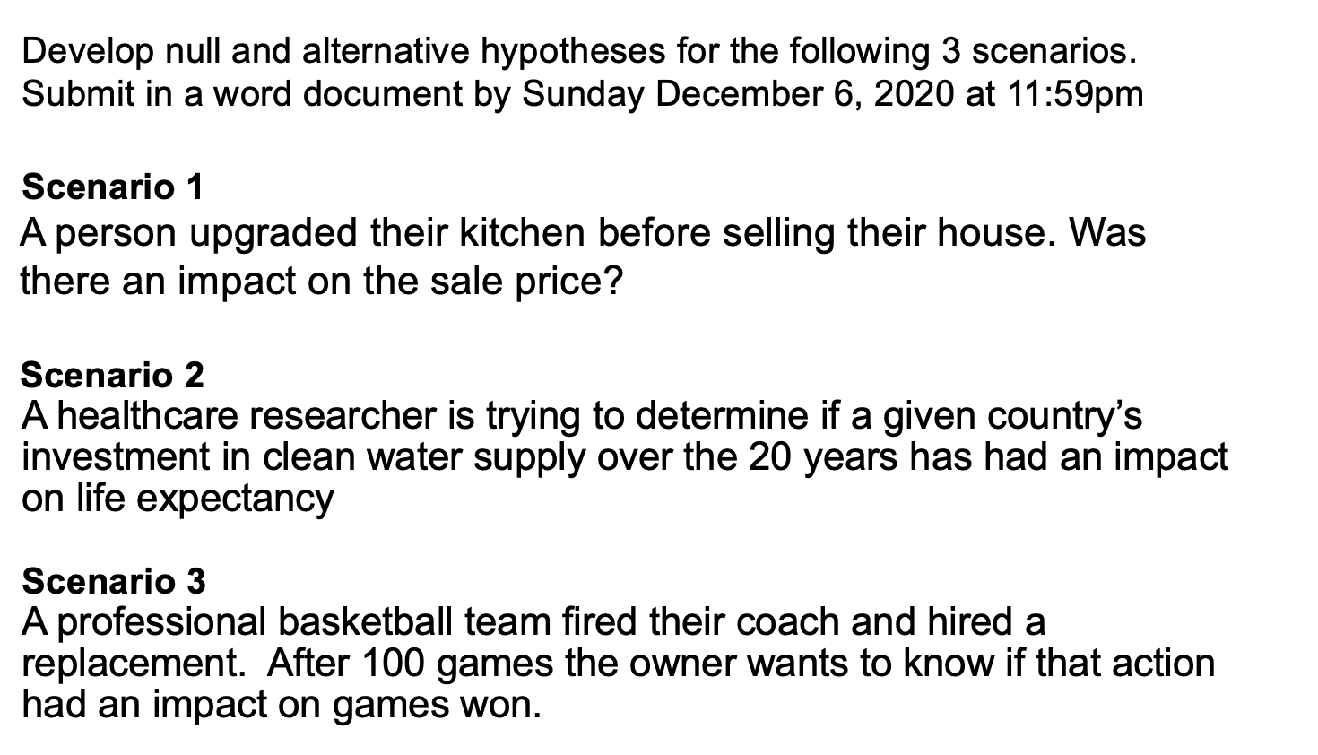 Solved Develop null and alternative hypotheses for the | Chegg.com