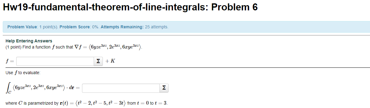 Solved Hw19-fundamental-theorem-of-line-integrals: Problem 6 | Chegg.com