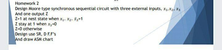 Solved Homework 2 Design Moore type synchronous sequential | Chegg.com