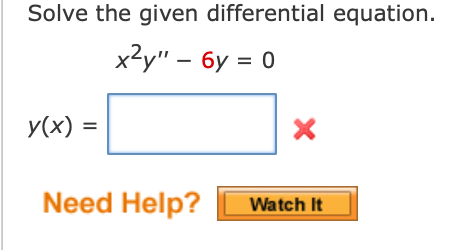 Solved Solve the given differential equation. | Chegg.com