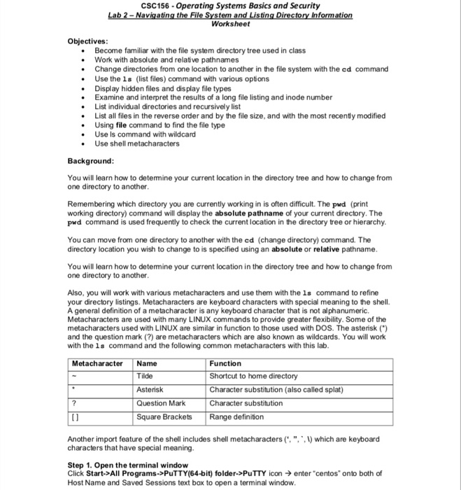 CSC156 - Operating Systems Basics and Security Lab 2 | Chegg.com