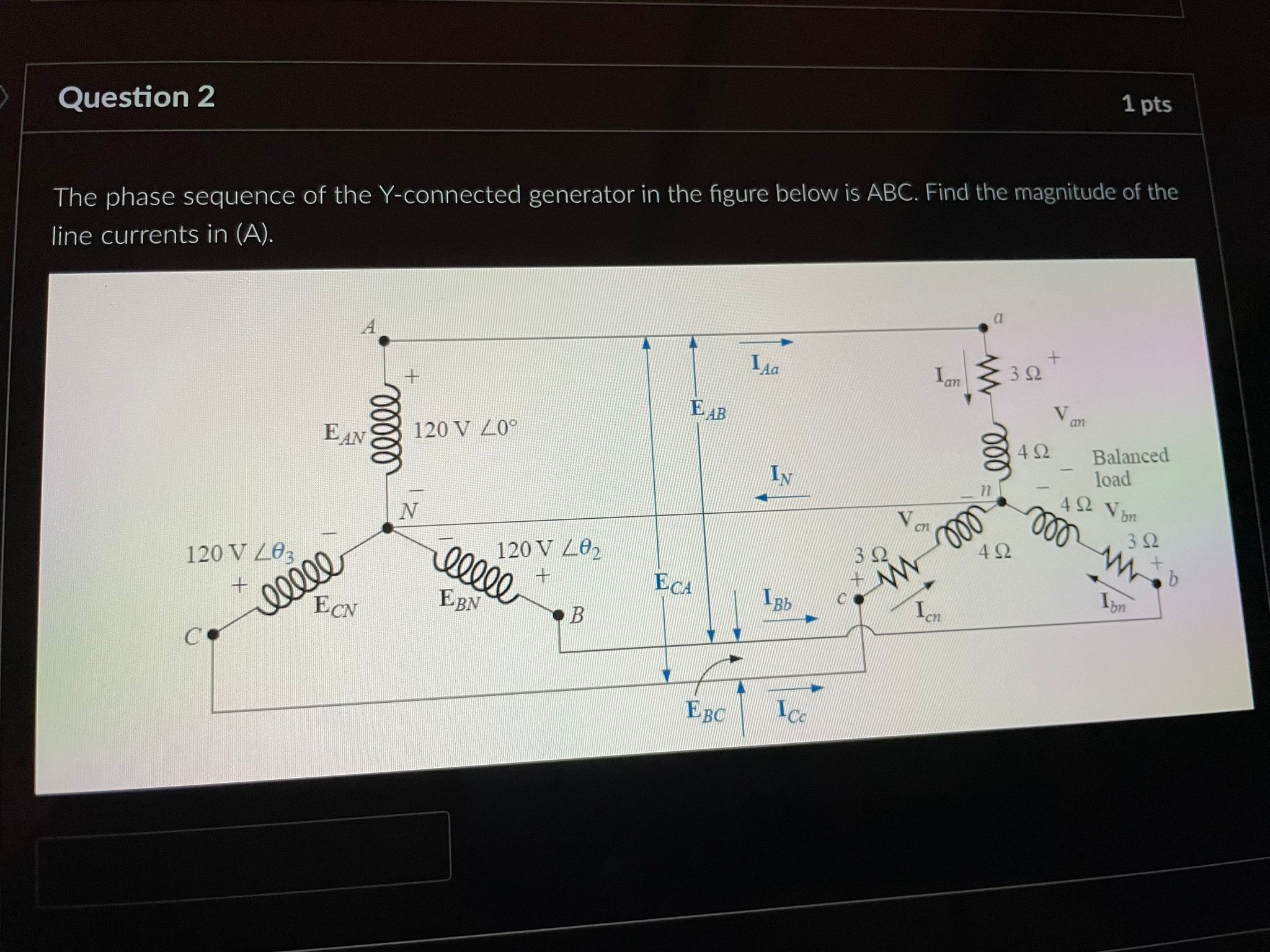 Solved The phase sequence of the Y-connected generator in | Chegg.com