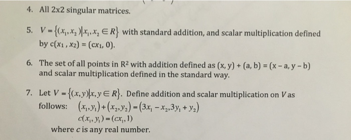 4. All 2x2 singular matrices. 5V,R with standard | Chegg.com