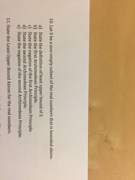 Solved Let S be a non-empty subset of the real numbers that | Chegg.com