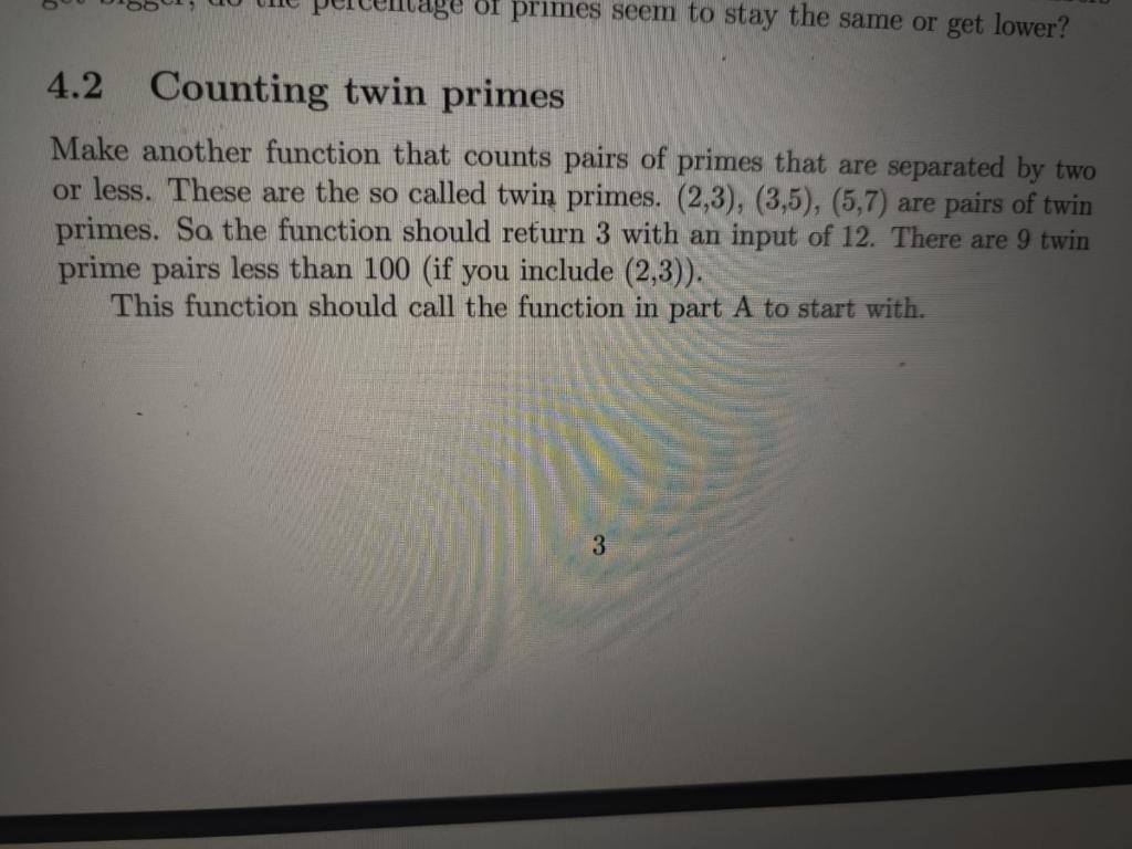 Solved centage of primes seem to stay the same or get lower? | Chegg.com