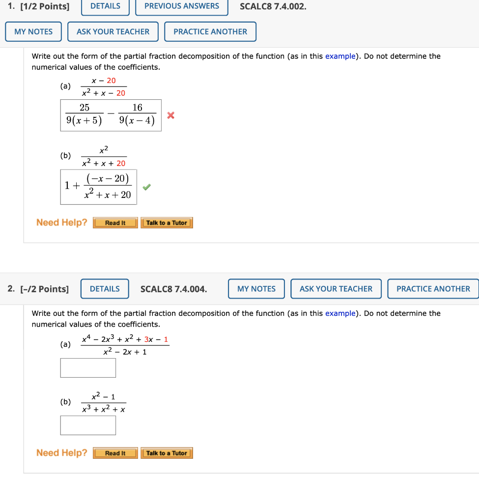 Solved 1. [1/2 Points] DETAILS PREVIOUS ANSWERS SCALC8 | Chegg.com
