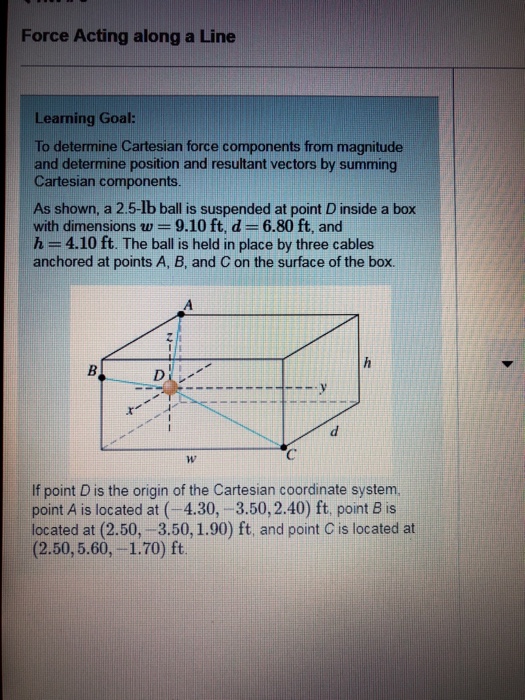 Solved Force Acting along a Line Learning Goal: To determine | Chegg.com