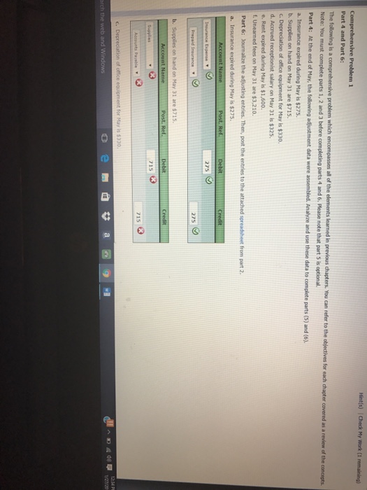 Solved Hint(s) Check My Work (1 remaining) Comprehensive | Chegg.com