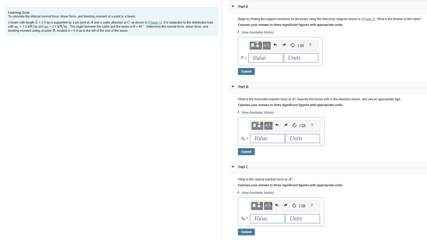 Solved Learning Goal: To calculate the internal normal | Chegg.com
