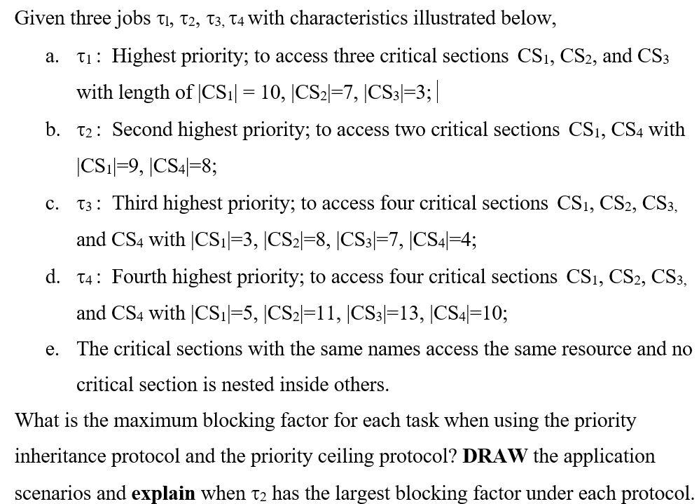 a. Given three jobs T1, T2, T3, T4 with | Chegg.com