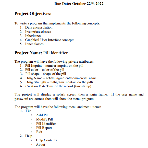 Solved Project Objectives: To write a program that | Chegg.com