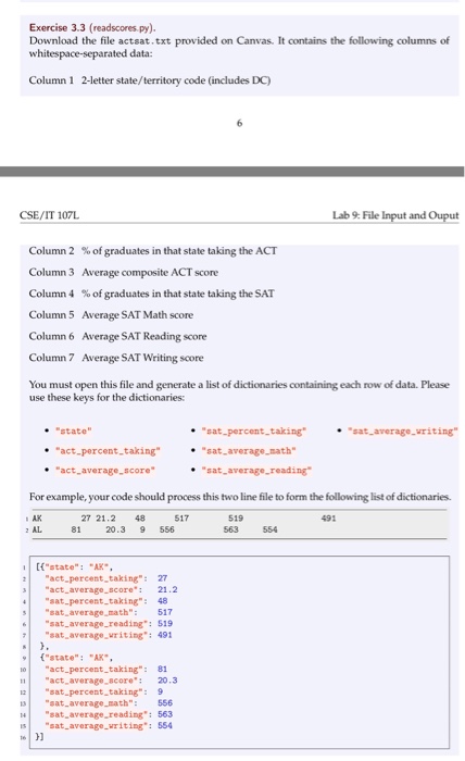 Solved Exercise 3.3 (readscores.py). Download the file | Chegg.com