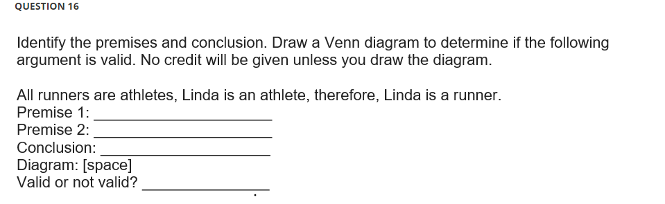 Solved Identify the premises and conclusion. Draw a Venn | Chegg.com