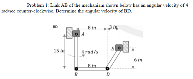 Solved Link AB of the mechanism shown below has an angular | Chegg.com