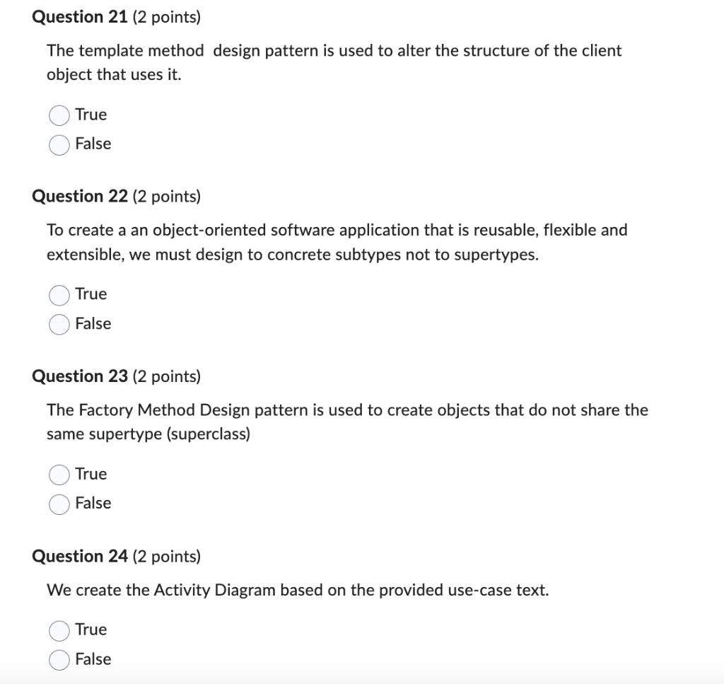 Solved The Template Method Design Pattern Is Used To Alter