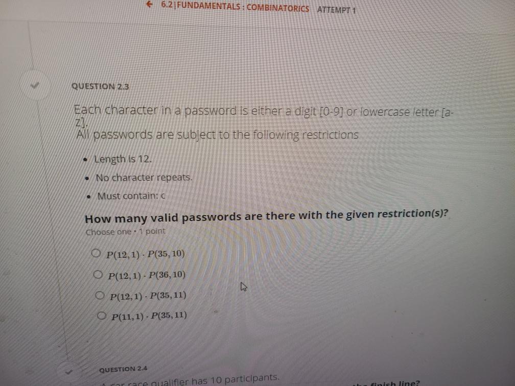 Solved Fundamentals of Logic: Combinatorics ***Please answer | Chegg.com