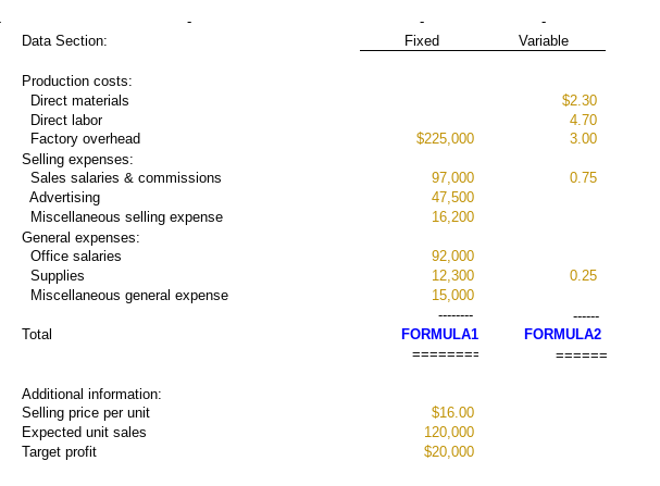 Solved Fill out the blank where it said "Formula" also show | Chegg.com