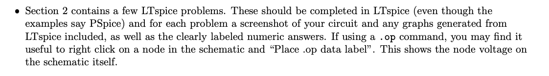 Solved • Section 2 contains a few LTspice problems. These | Chegg.com