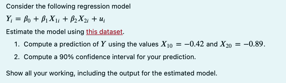 Solved Consider the following regression model | Chegg.com