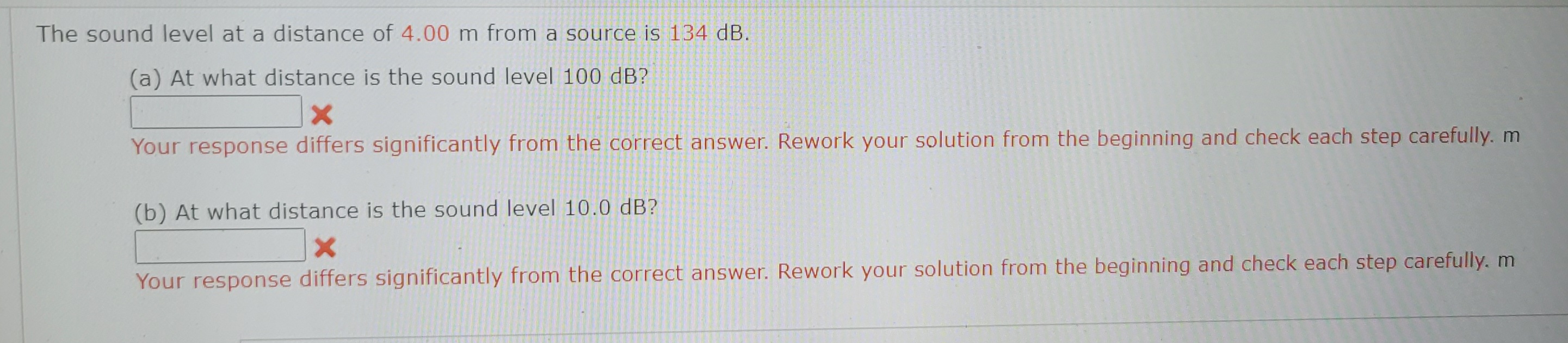 Solved The sound level at a distance of 4.00 m from a source | Chegg.com