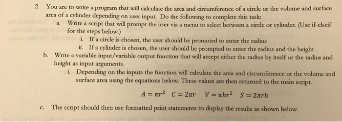 Solved You are to write a program that will calculate the | Chegg.com