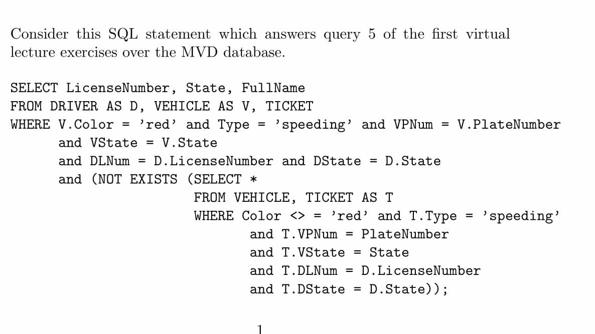 1. Separate the two blocks in this query and build | Chegg.com