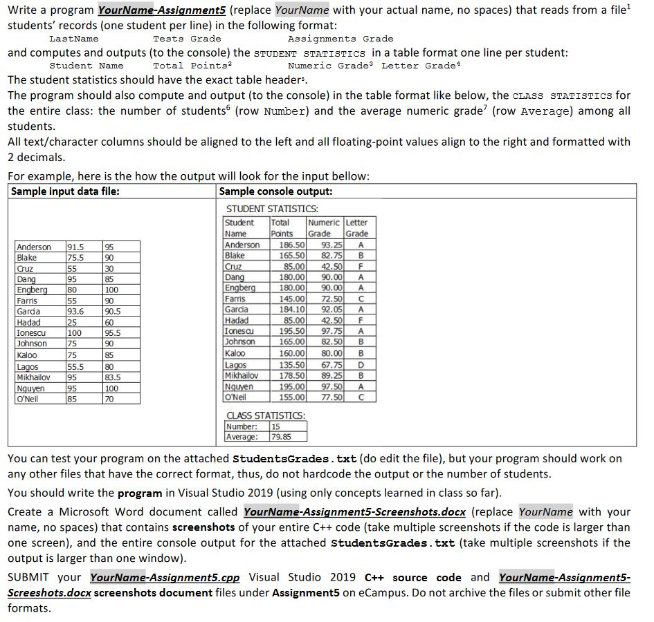 Write a program YourName-Assignments (replace Your | Chegg.com