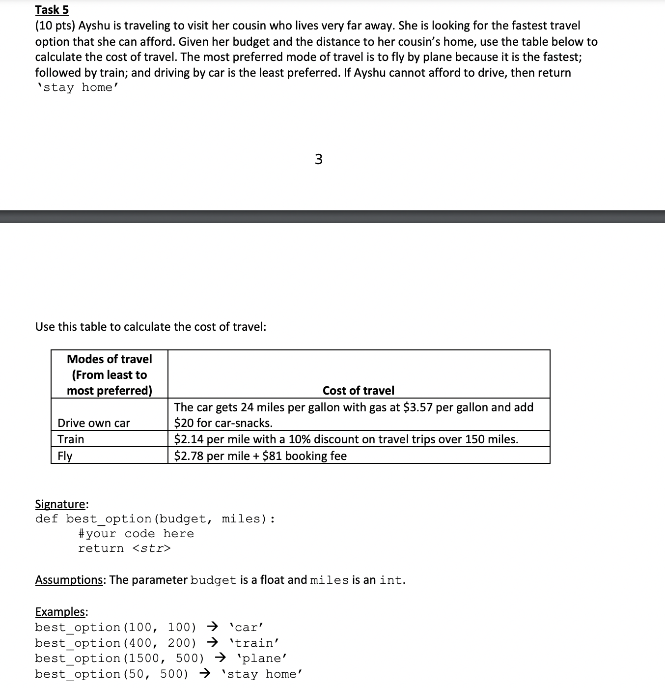 Solved please write in/with python and note the restrictions | Chegg.com