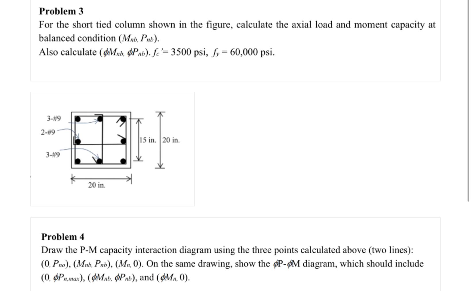 Solved Problem 3 For the short tied column shown in the | Chegg.com