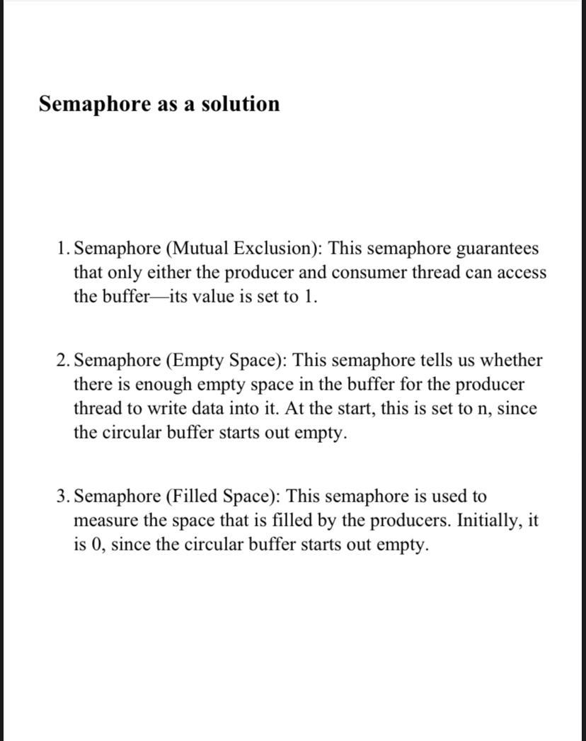 Solved What Is The Concept Of Producer Consumer Problem The