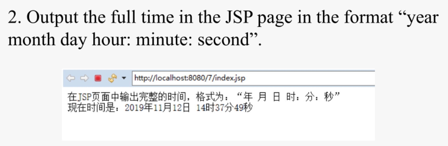 Solved 2. Output the full time in the JSP page in the format | Chegg.com