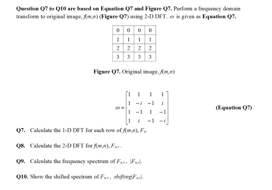 Question Q7 to Q10 are based on Equation Q7 and | Chegg.com