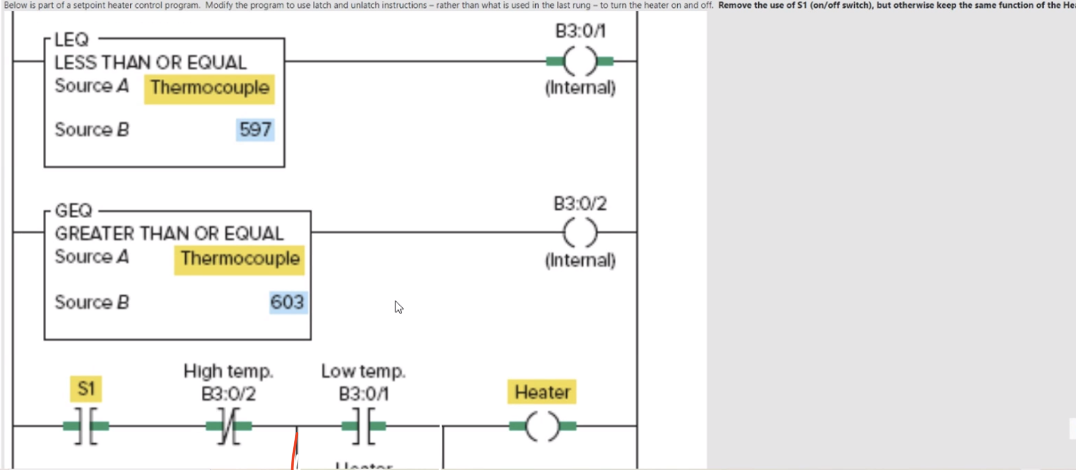 Solved Below is part of setpoint heater control program. | Chegg.com