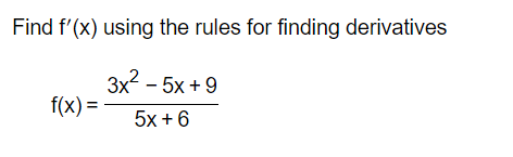 Solved Find f'(x) ﻿using the rules for finding | Chegg.com