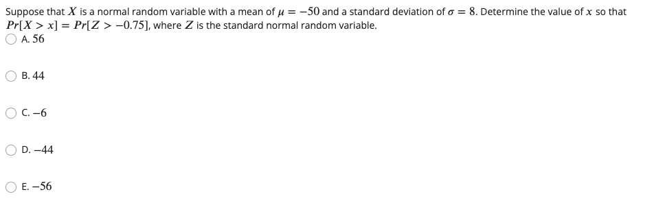 Solved Suppose that X is a normal random variable with a | Chegg.com