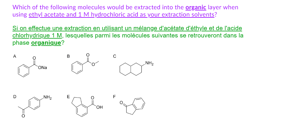 Solved Which of the following molecules would be extracted | Chegg.com