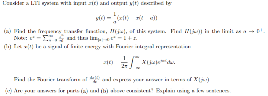 Solved Consider a LTI system with input r(t) and output y(t) | Chegg.com