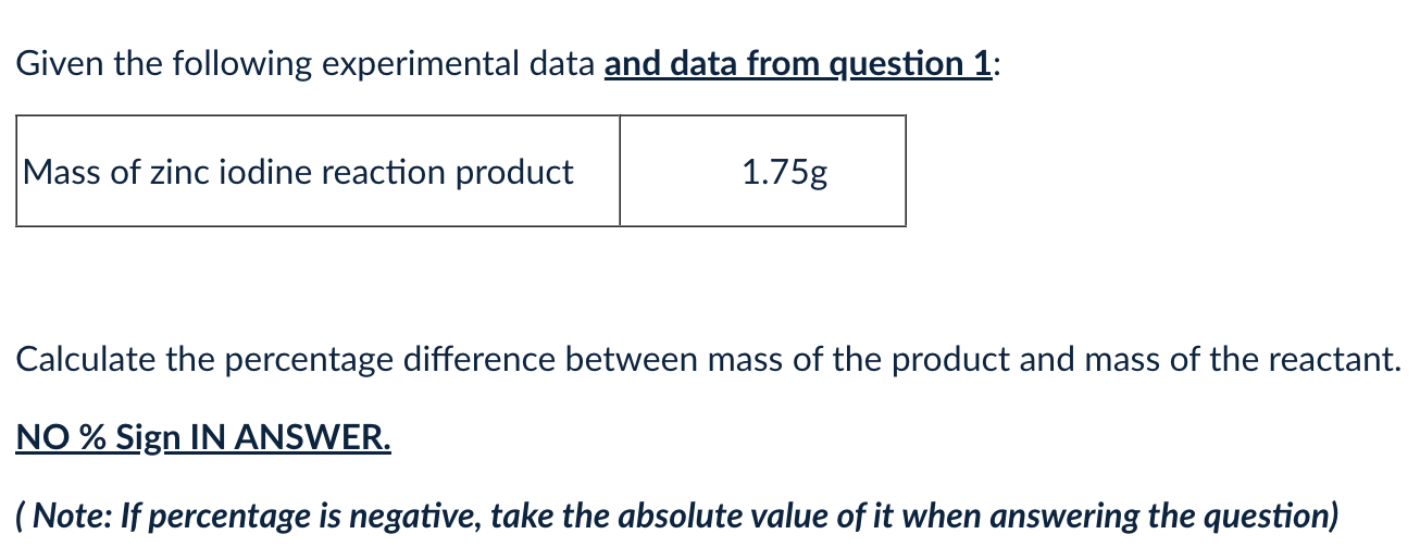 Solved Given the following experimental data and data from | Chegg.com