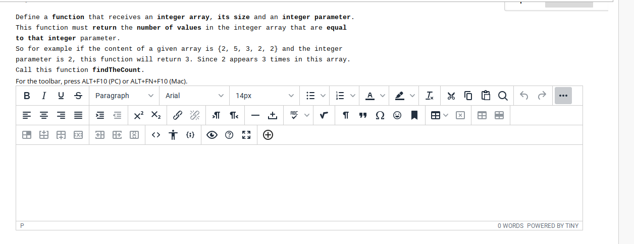 Solved Define a function that receives an integer array, its | Chegg.com