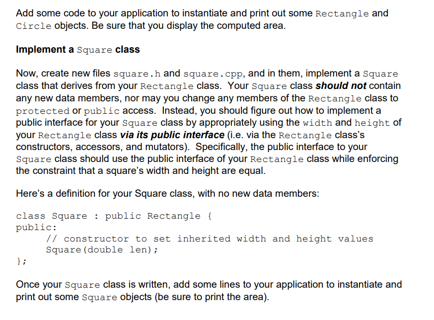Solved Implementing Inheritance (7 pts for attendance, 3 | Chegg.com