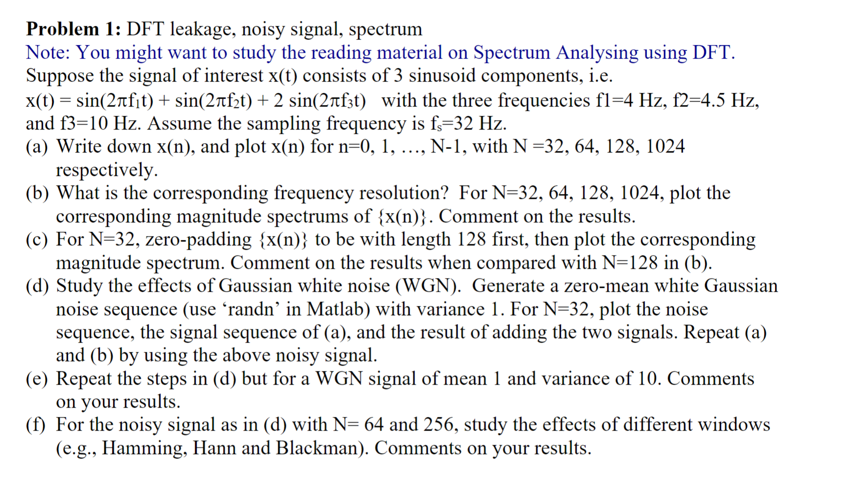 PLEASE SOLVE THIS PROBLEM USING MATLAB AND ATTACH A | Chegg.com