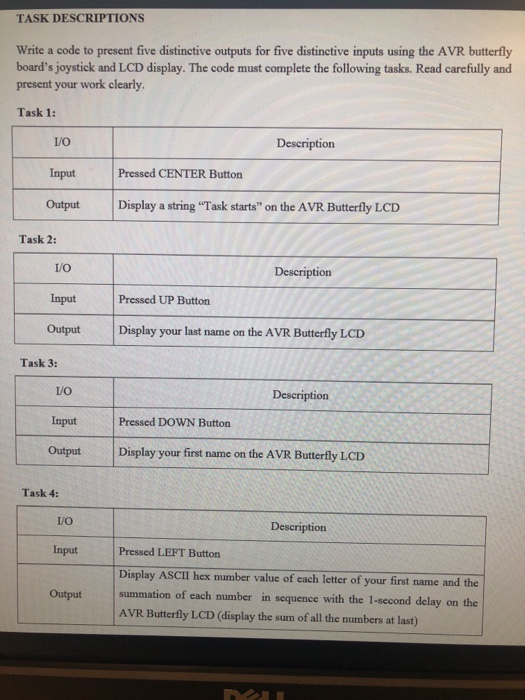 Solved TASK DESCRIPTIONS Write a code to present five | Chegg.com