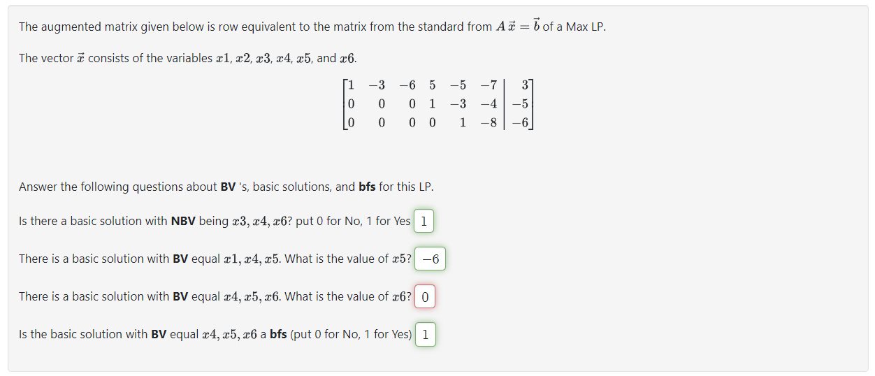 Solved The augmented matrix given below is row equivalent to | Chegg.com