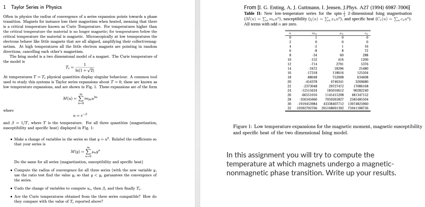 From [I. ﻿G. ﻿Enting, A, ﻿J. ﻿Guttmann, I. Jensen, | Chegg.com