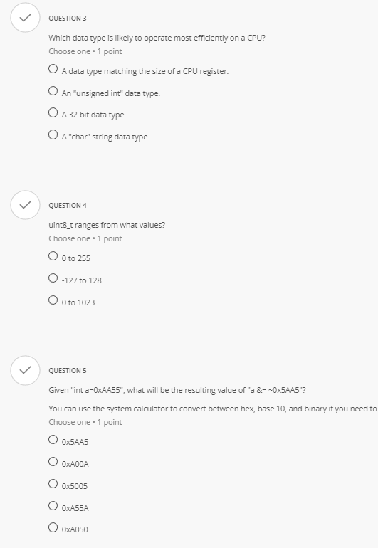 Solved QUESTION 3 Which data type is likely to operate most | Chegg.com