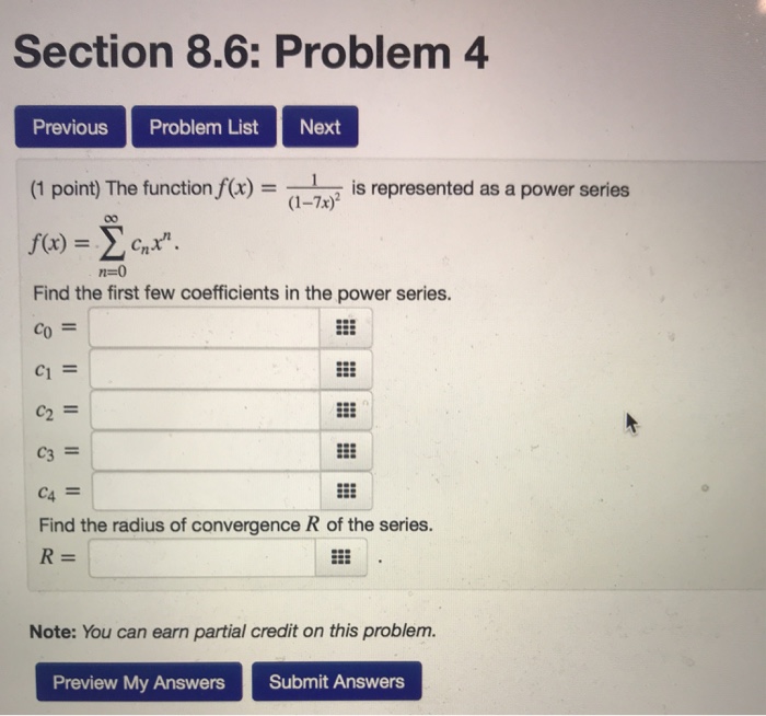 Solved Section 8.6: Problem 4 Previous Problem List Next (1 | Chegg.com