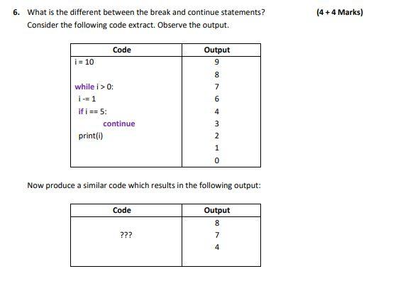 Solved (4 + 4 Marks) 6. What is the different between the | Chegg.com